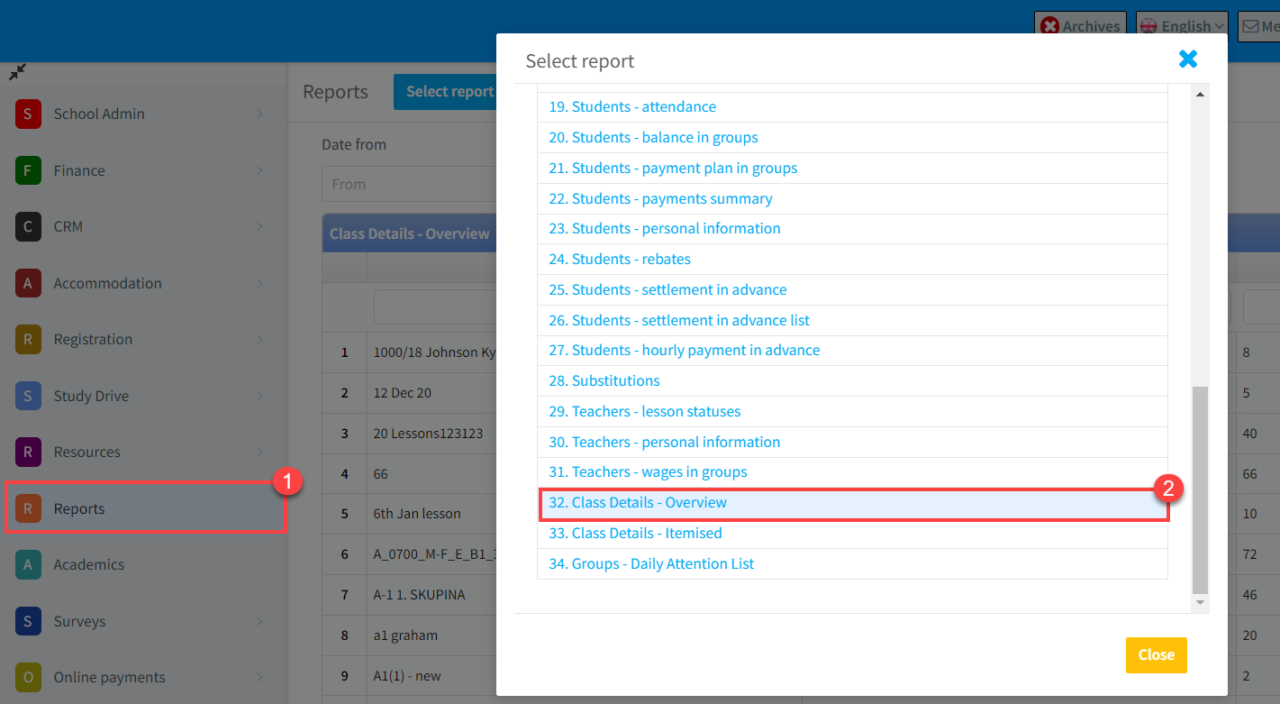 How can I see which lessons are missing attendance? - Schoolmate