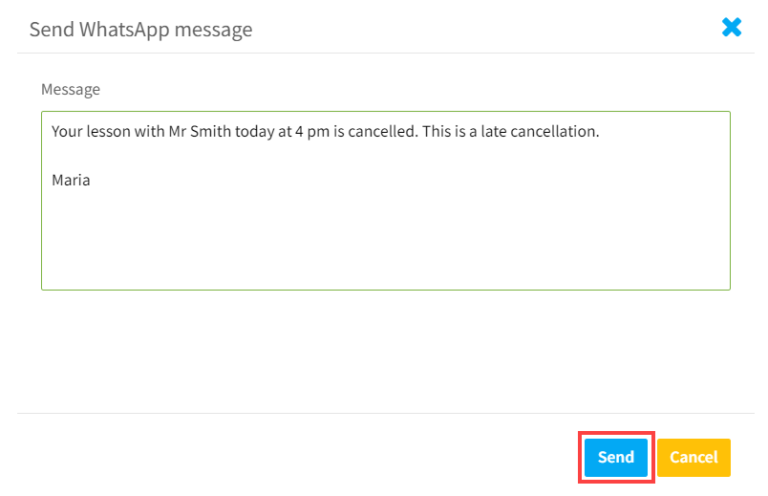 SchoolMate | How to send WhatsApp messages