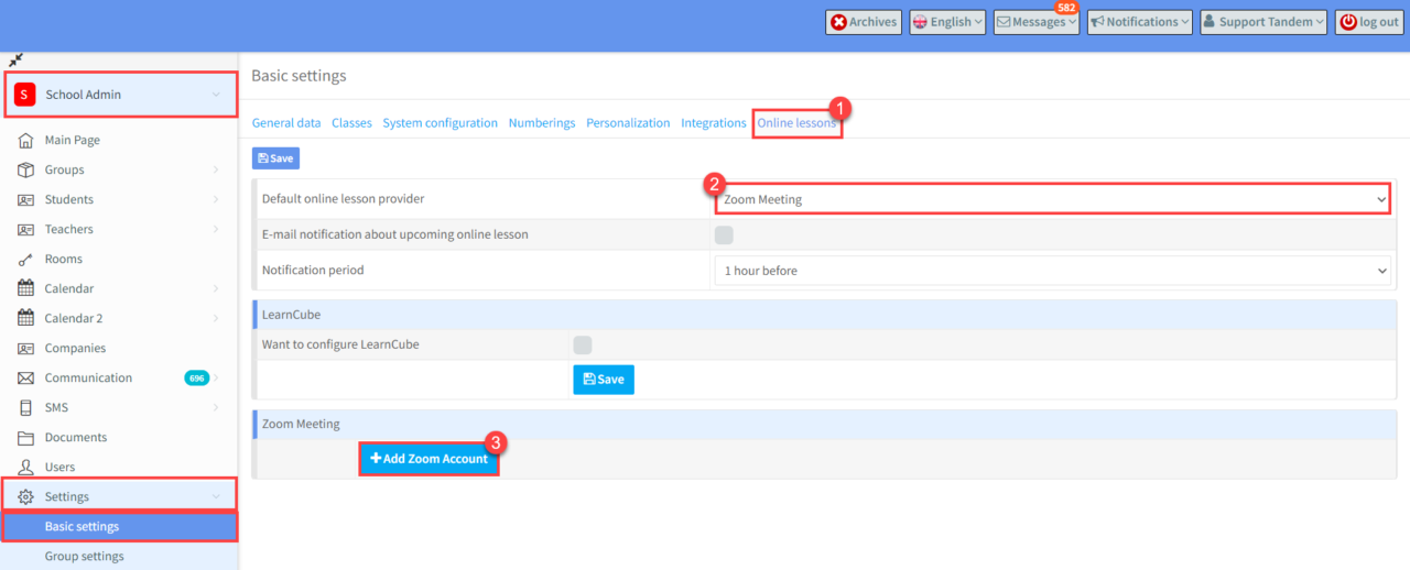 Online lessons – integration with Zoom - Schoolmate | SchoolMate